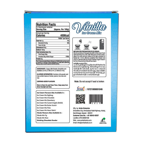 Amba Foods Store | Vanilla Ice Cream Mix